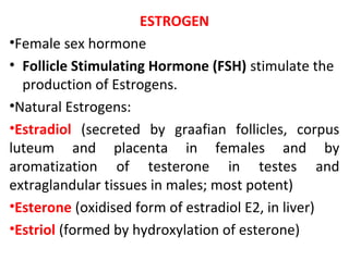 Estrogen, progestin, ocp | PPT