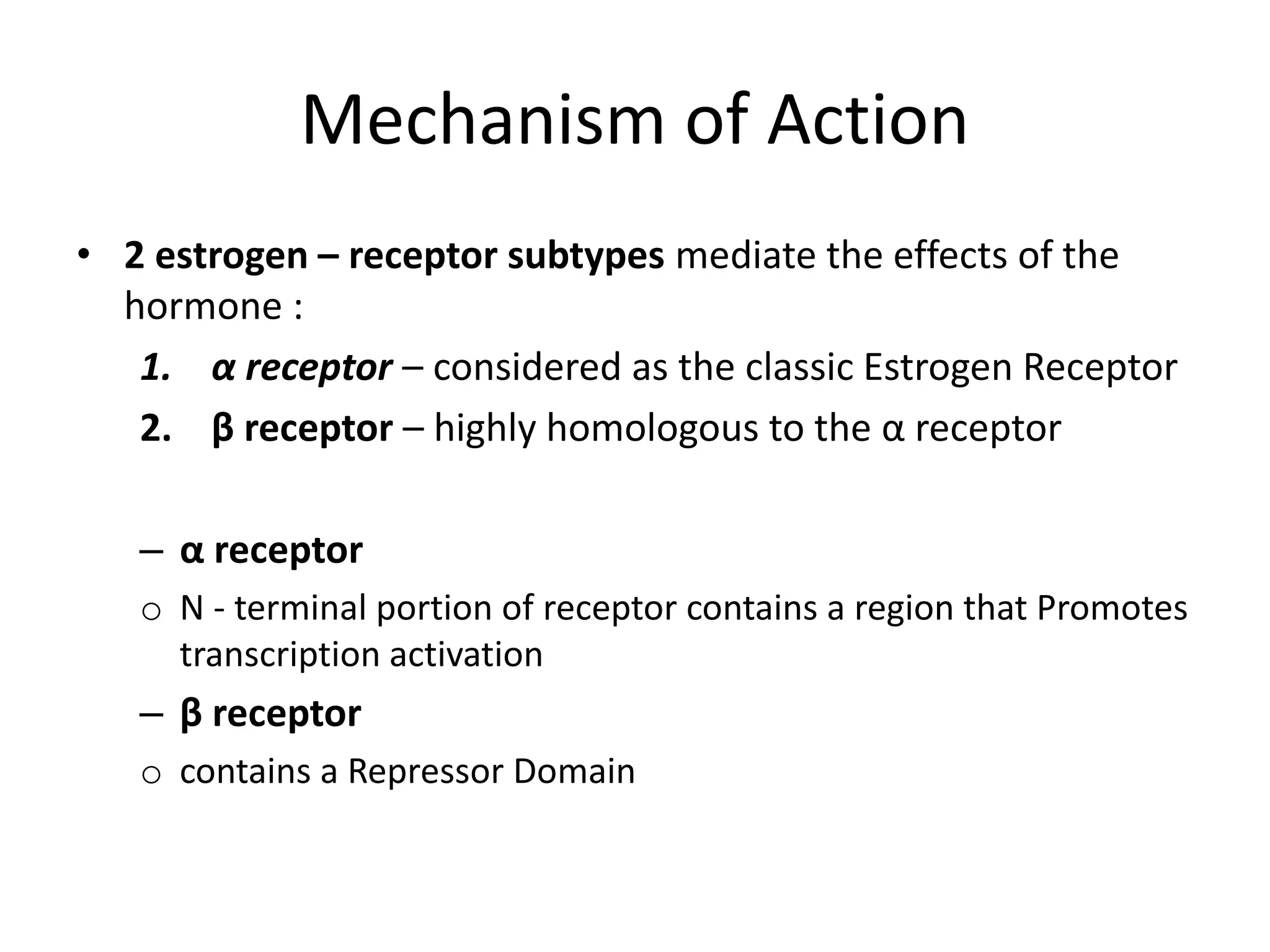 Estrogens ( Mechanism of action, adverse effects, pharmacokinetics and ...