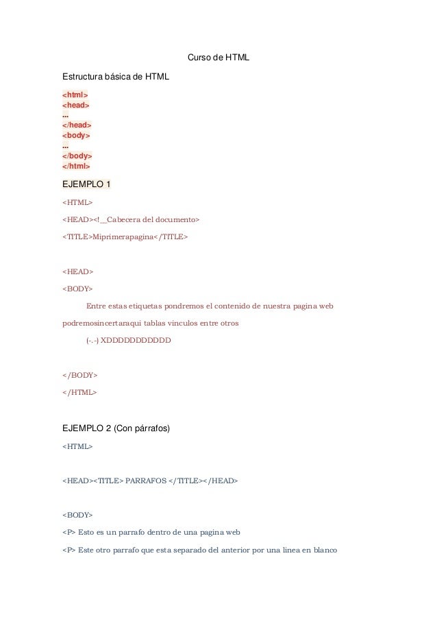 Estructura basica de HTML