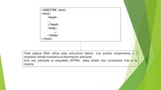 Estructura basica de una pagina web | PPTX