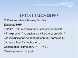 Estructura Básica de PHP | PPT