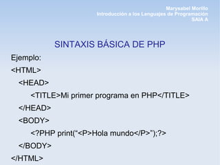 Estructura Básica de PHP | PPT
