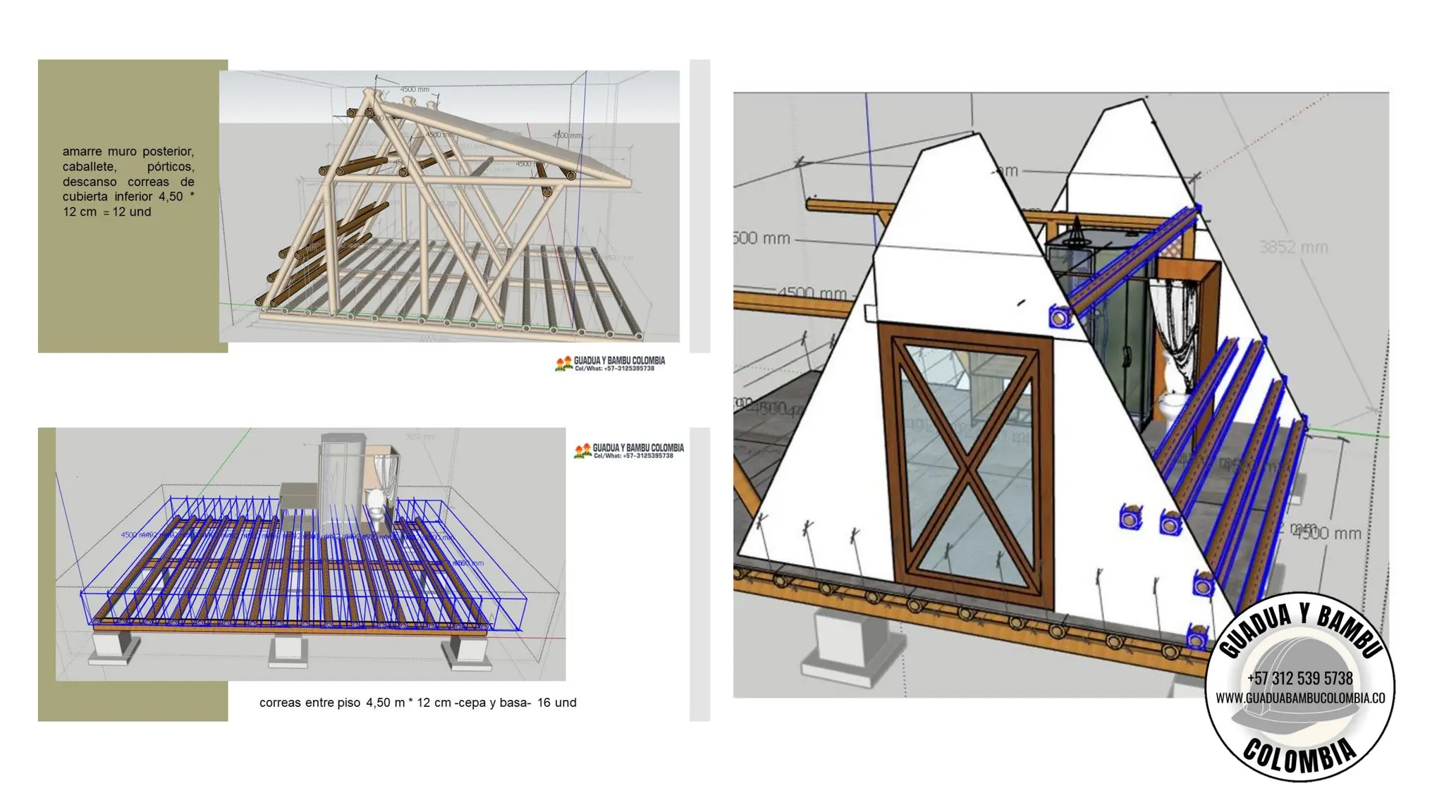 ESTRUCTURA de COLUMNAS Y VIGAS EN BAMBU GUADUA | PDF