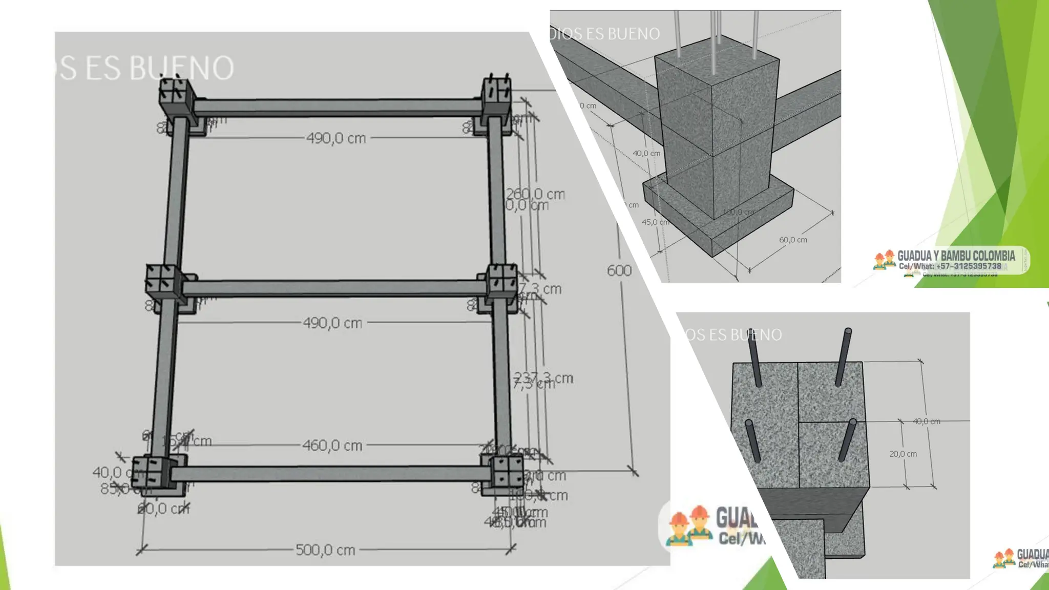 ESTRUCTURA de COLUMNAS Y VIGAS EN BAMBU GUADUA | PDF