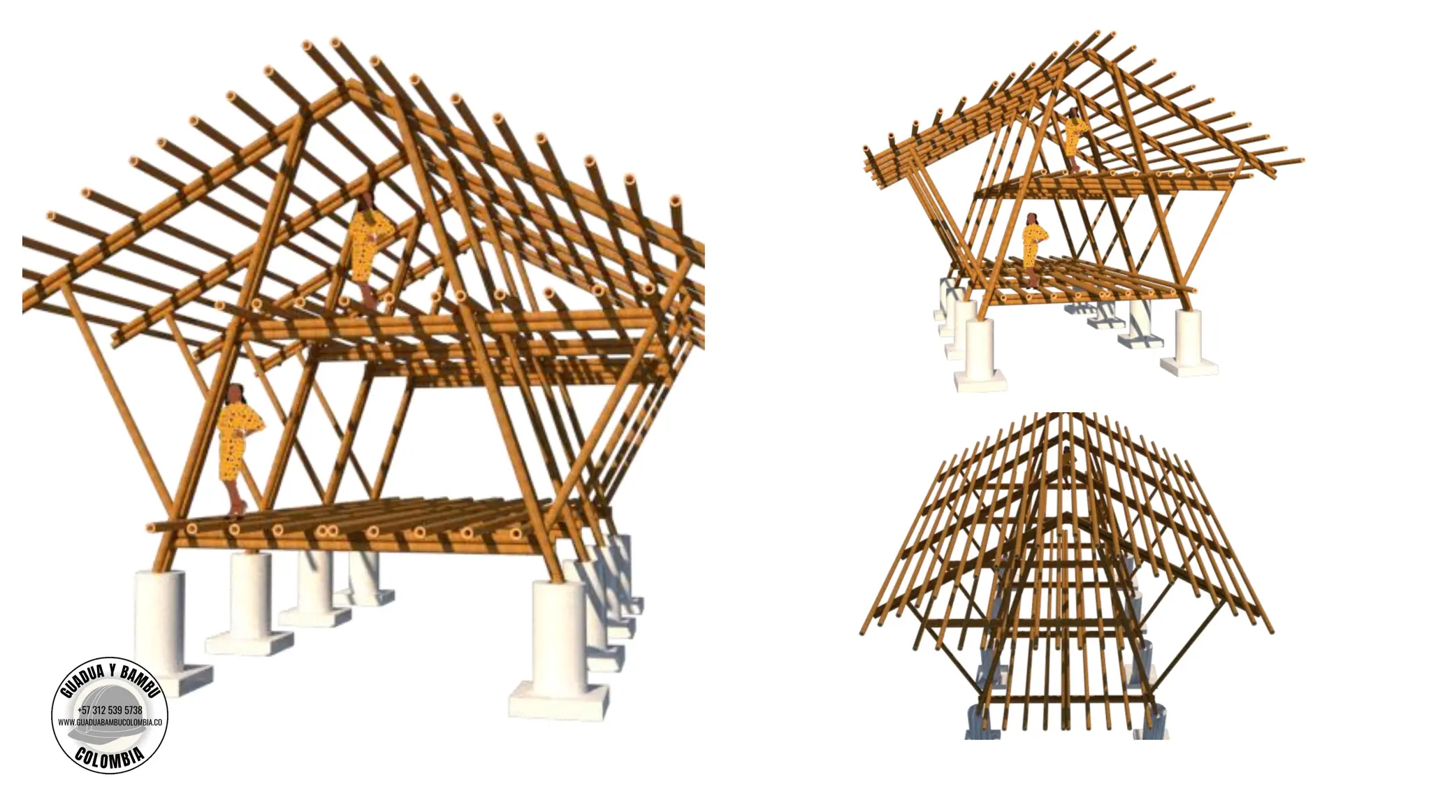 ESTRUCTURA de COLUMNAS Y VIGAS EN BAMBU GUADUA | PDF