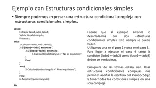 Estructura condicional compleja | PPTX