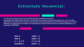 Estructura de control en la Programación. Luis Rondón | PPTX