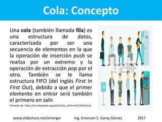 Estructura de datos : Cola | PDF