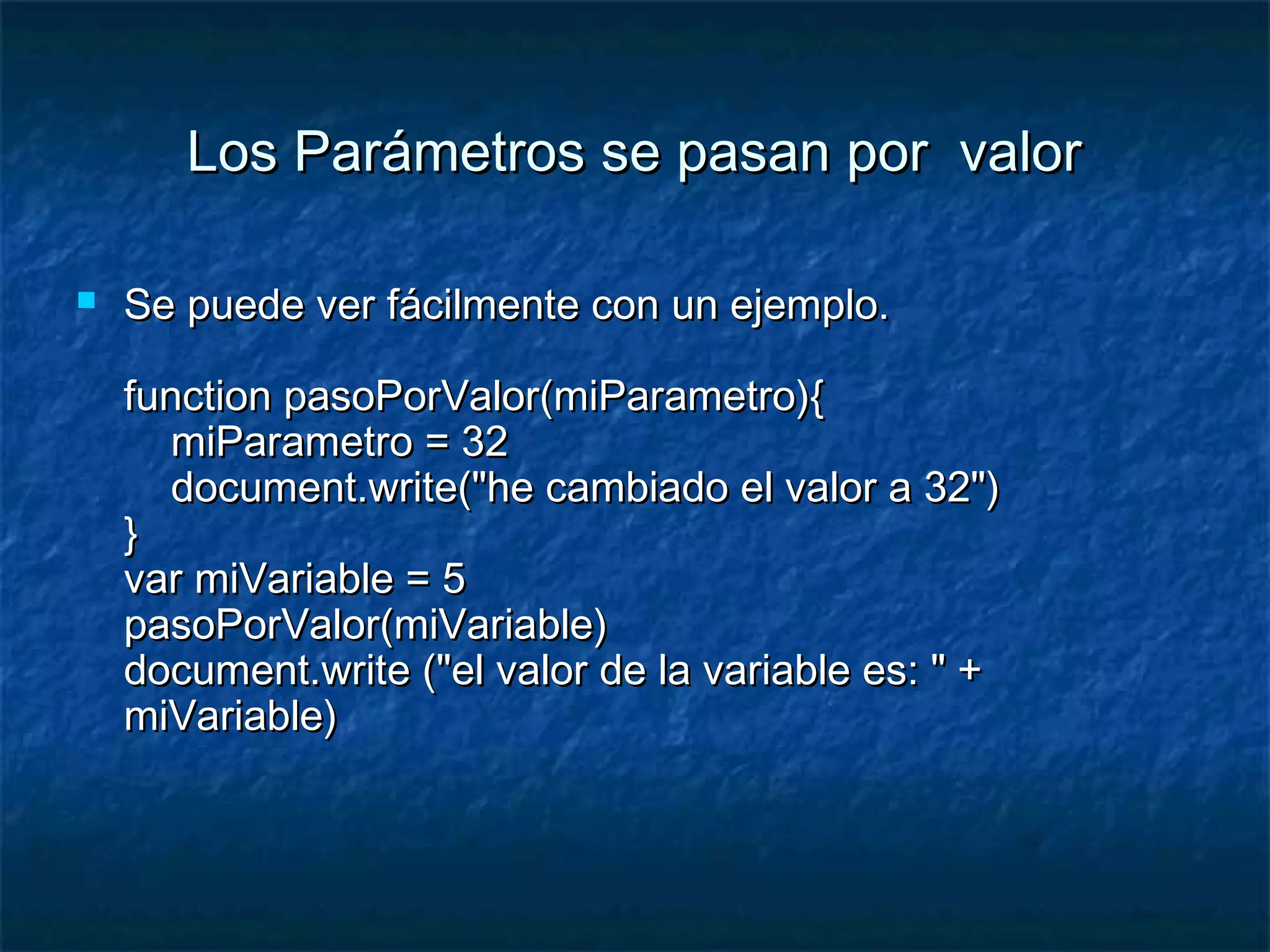 Mecanismo de paso de parametros en funciones | PPT
