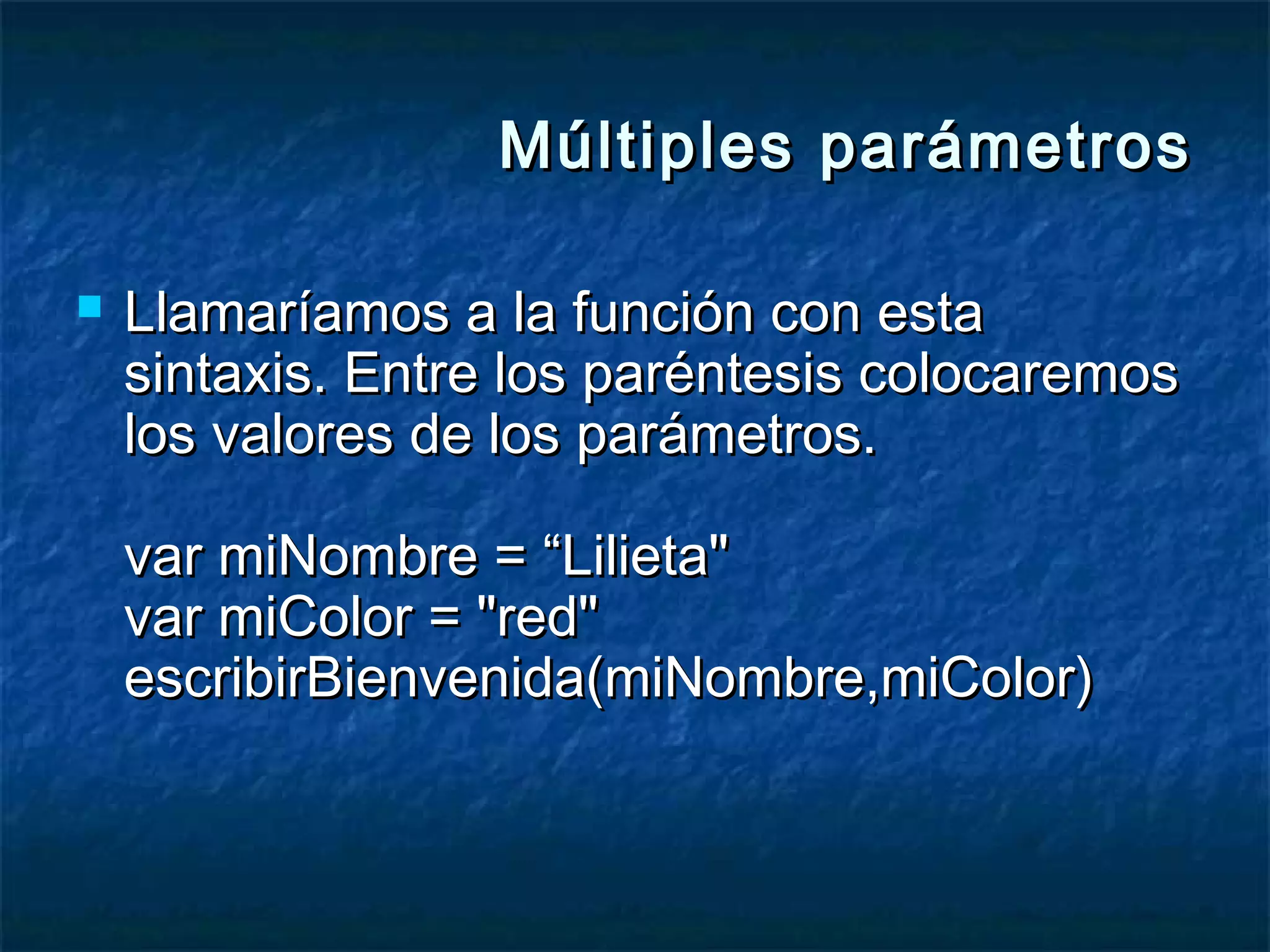 Mecanismo de paso de parametros en funciones | PPT