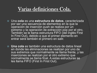 Estructura de datos listas, pilas y colas | PPTX