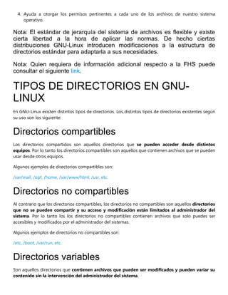 Estructura de directorios en el sistema operativo gnu linux | PDF