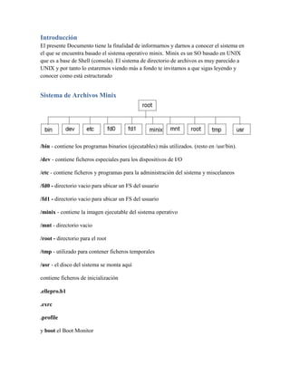 Estructura de directorios minix | PDF