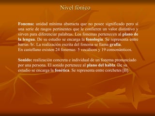 Estructura de la palabra. fonemas y palabras | PPSX