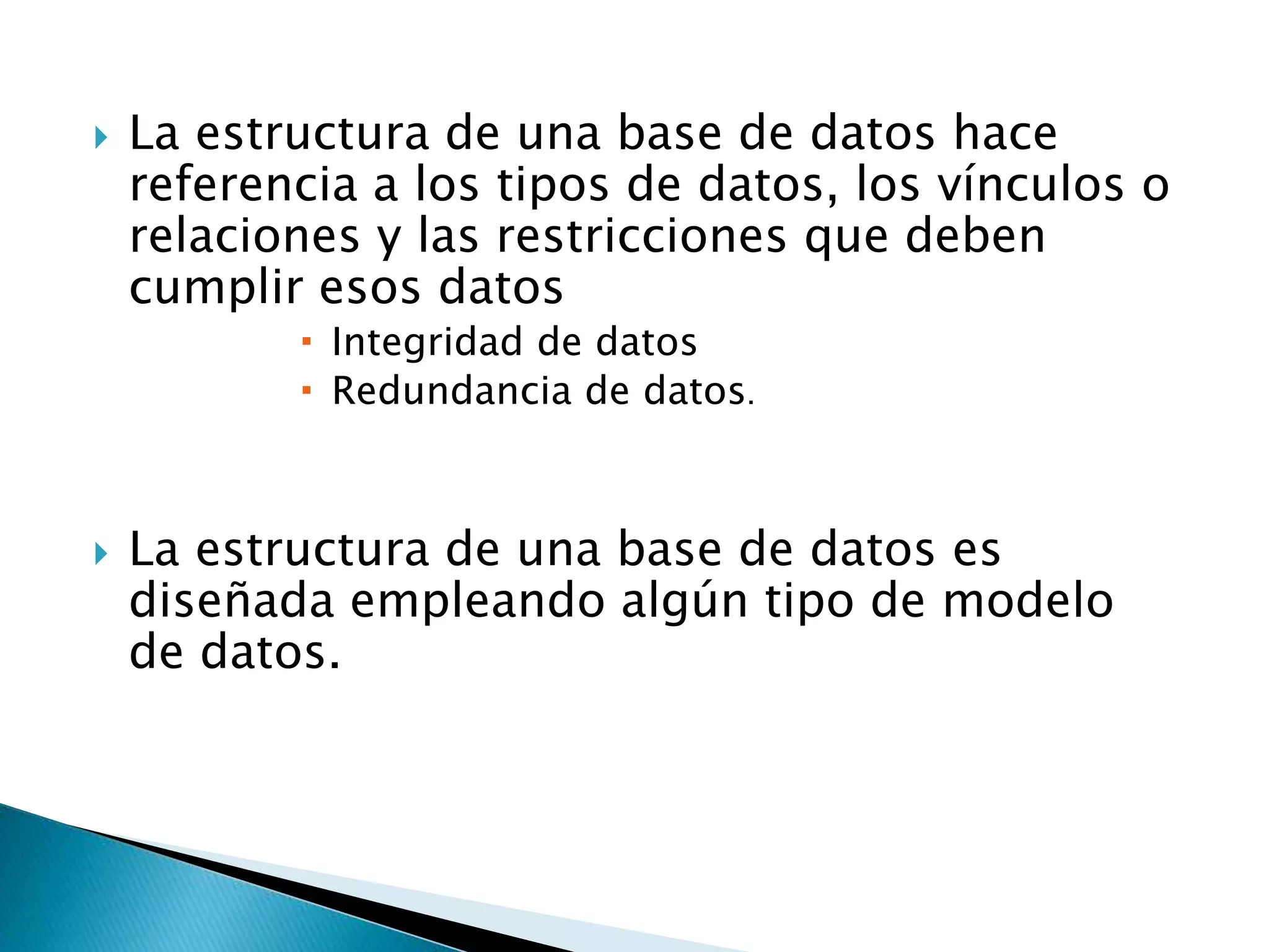 Estructura de las bases de datos | PPTX | Databases | Computer Software and Applications