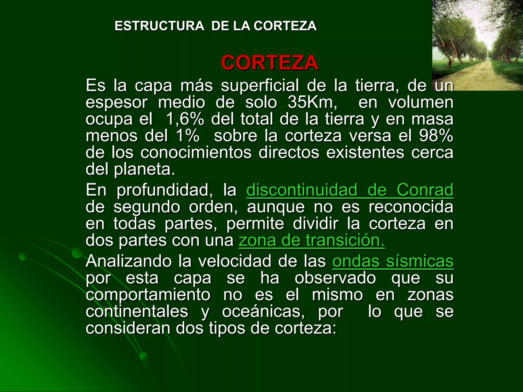 Estructura de la tierra .la corteza | PPT