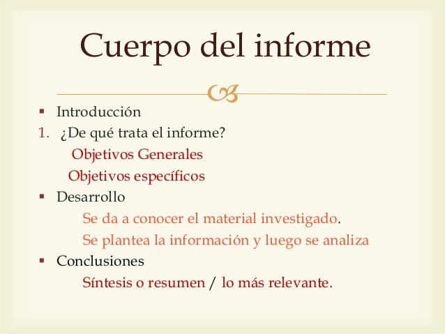 Estructura del informe