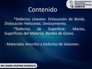 Estructura de los sólidos imperfectos | PPTX