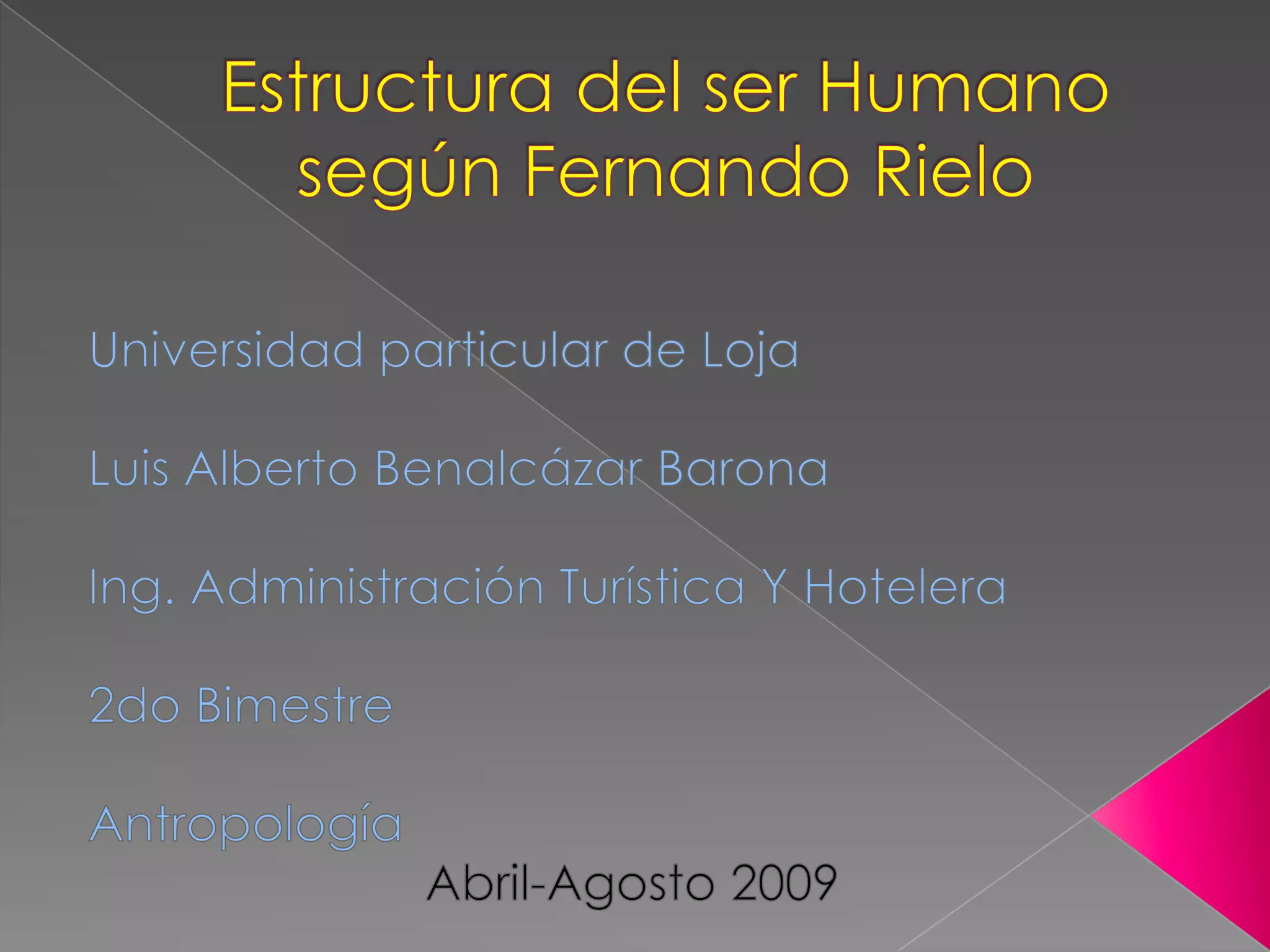 Estructura Del Ser Humano SegúN Fernando Rielo | PPTX