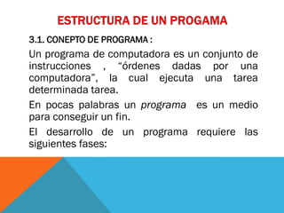 ESTRUCTURA DE UN PROGRAMA | PDF