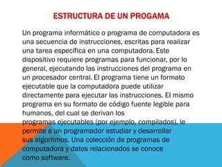 ESTRUCTURA DE UN PROGRAMA | PDF
