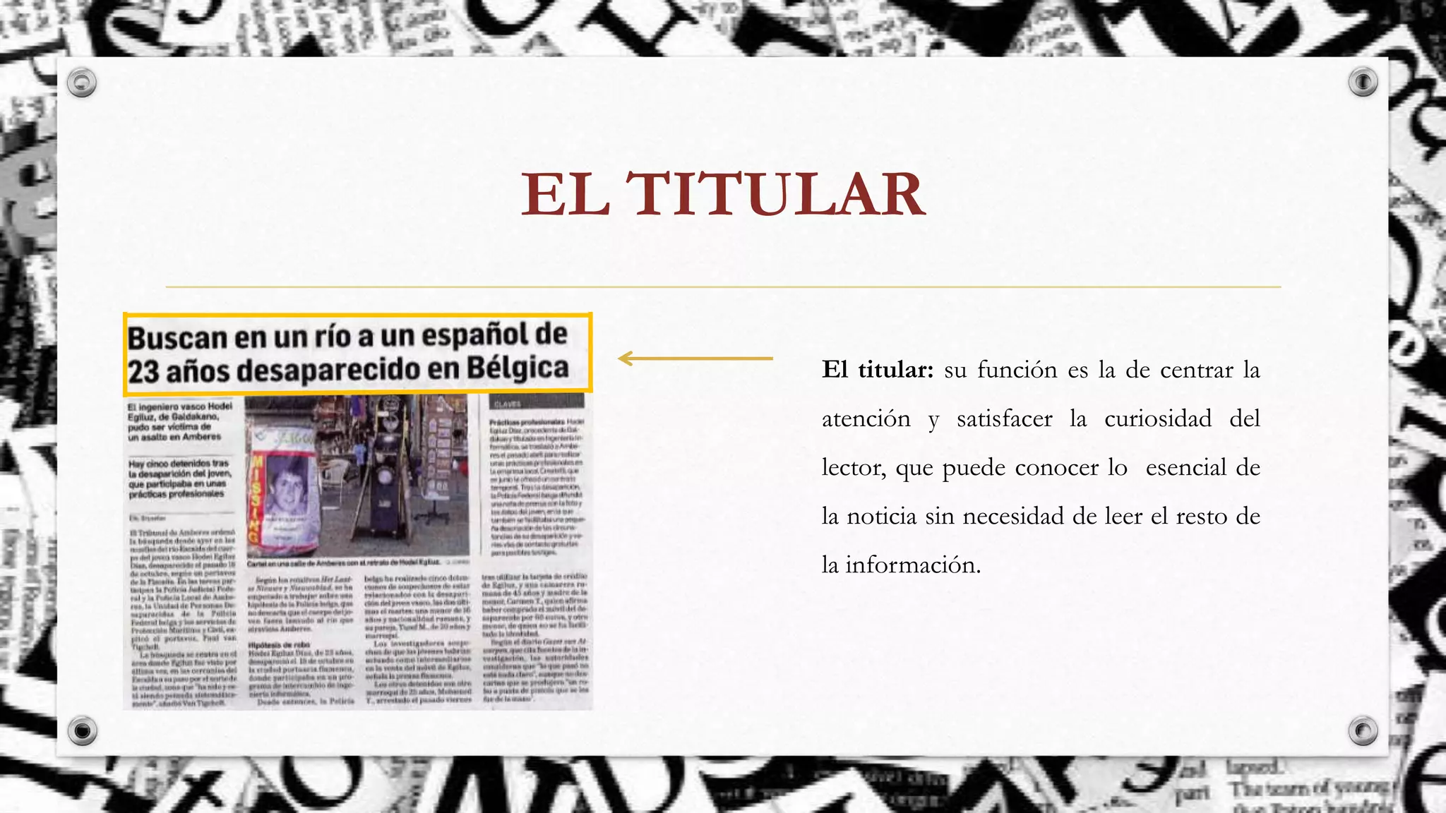 Estructura externa de la noticia | PPTX