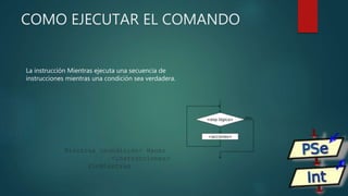 Estructura for and while pseint - Herramientas CASE | PPTX