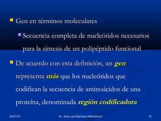 Estructura molecular de los genes | PPT