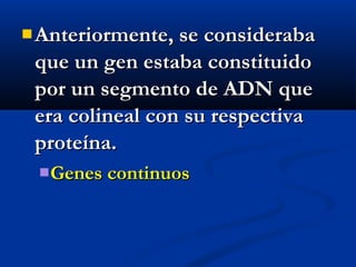 Estructura molecular de los genes | PPT