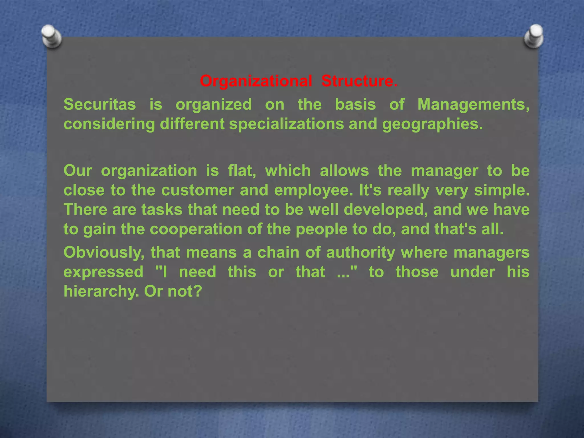 Estructura organizacional de securitas | PPTX