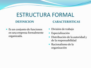 Estructura organizacional | PPTX