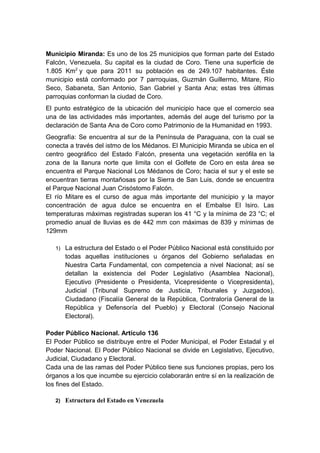 Estructura organizativa del estado venezolano | DOC
