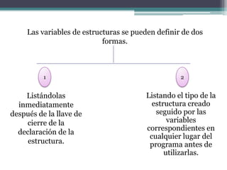 Estructuras en C | PPTX
