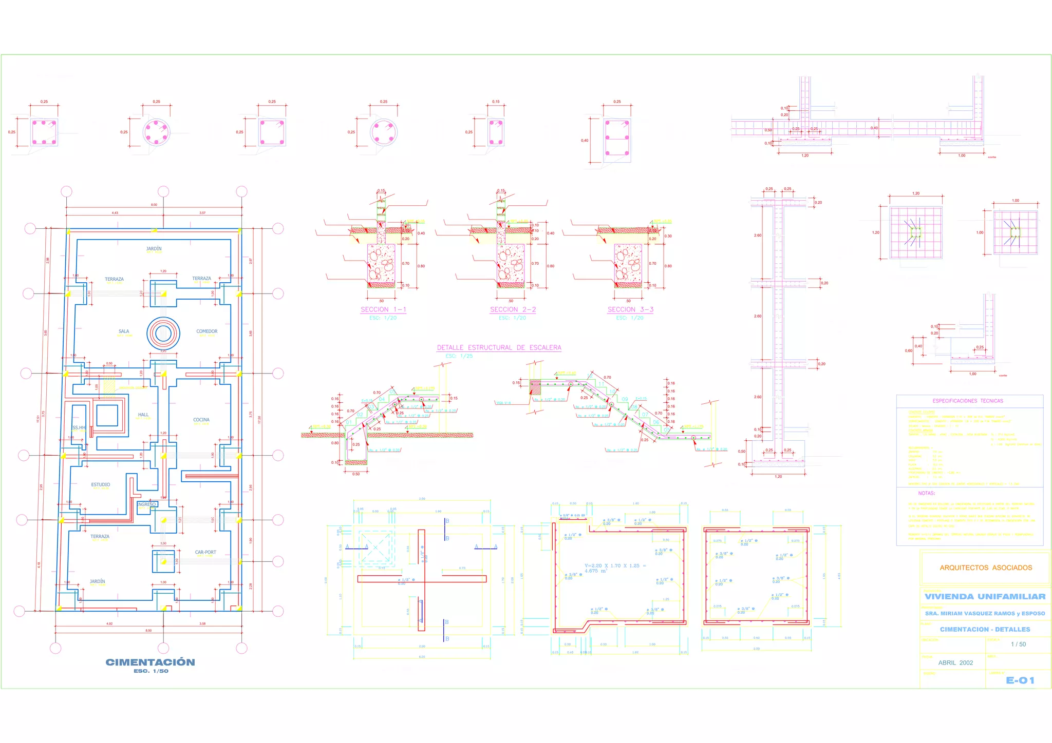 Plano De Estructura De Cimentación