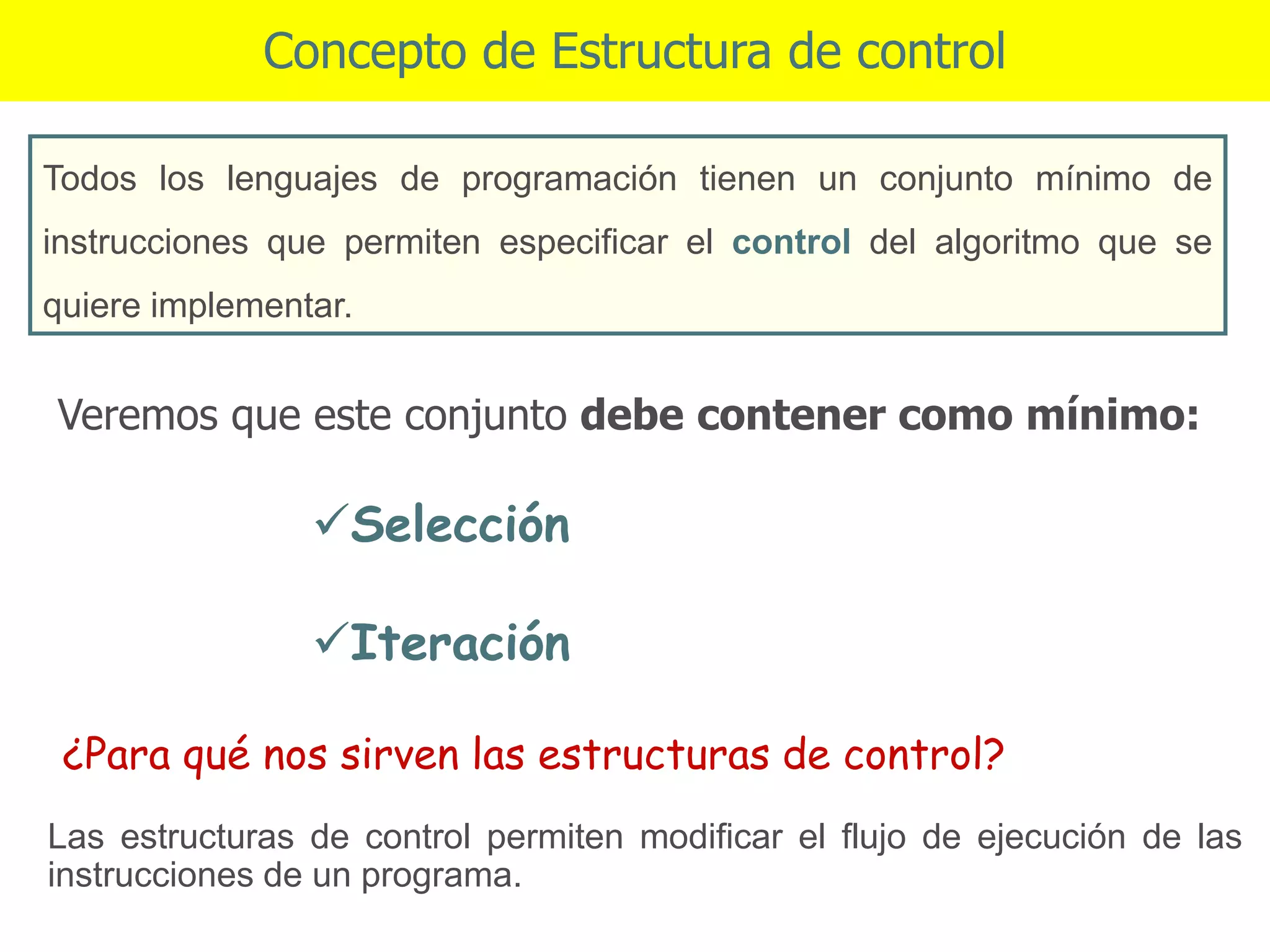 Estructuras de control | PPT