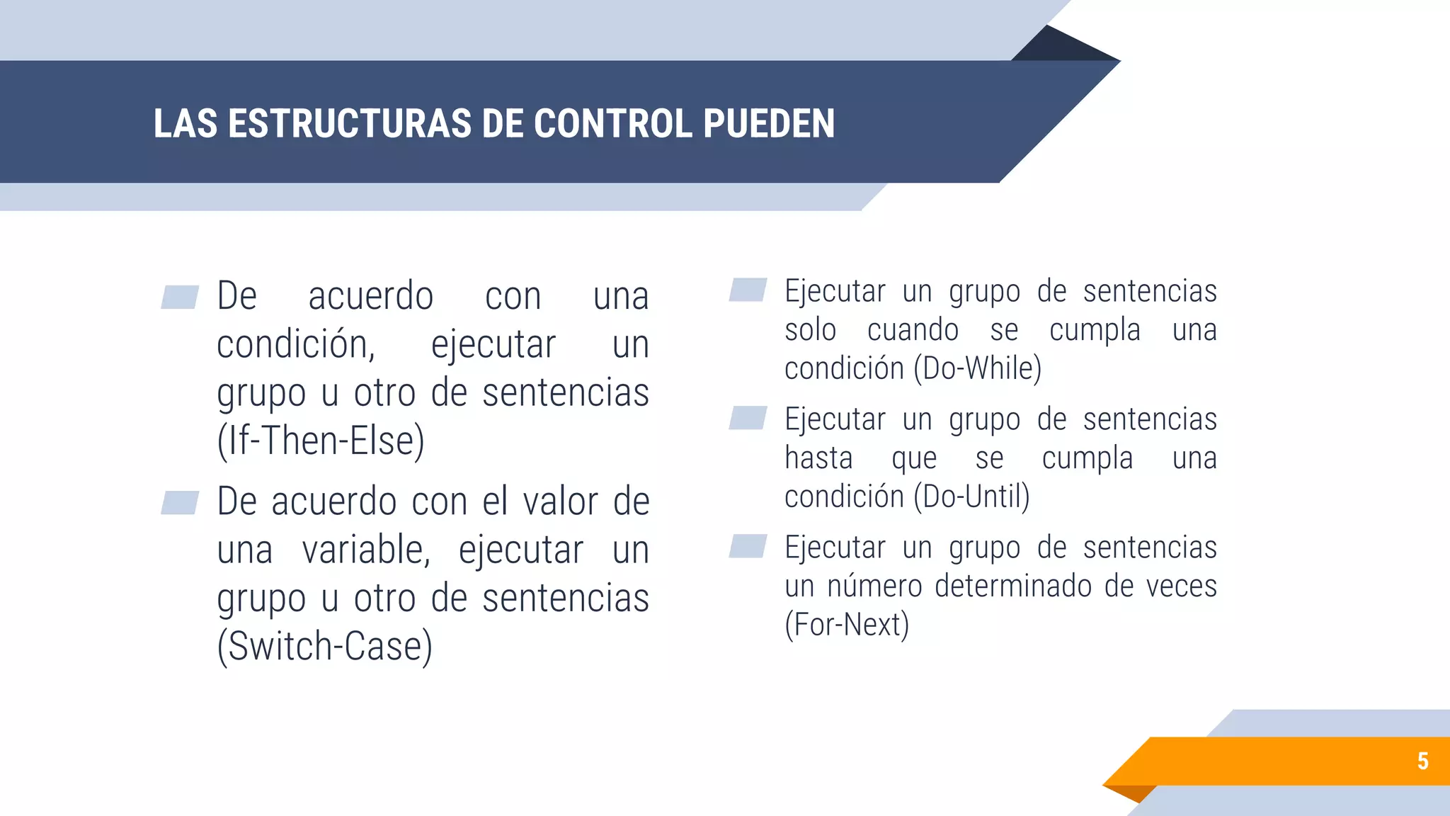 Estructuras de control | PPT