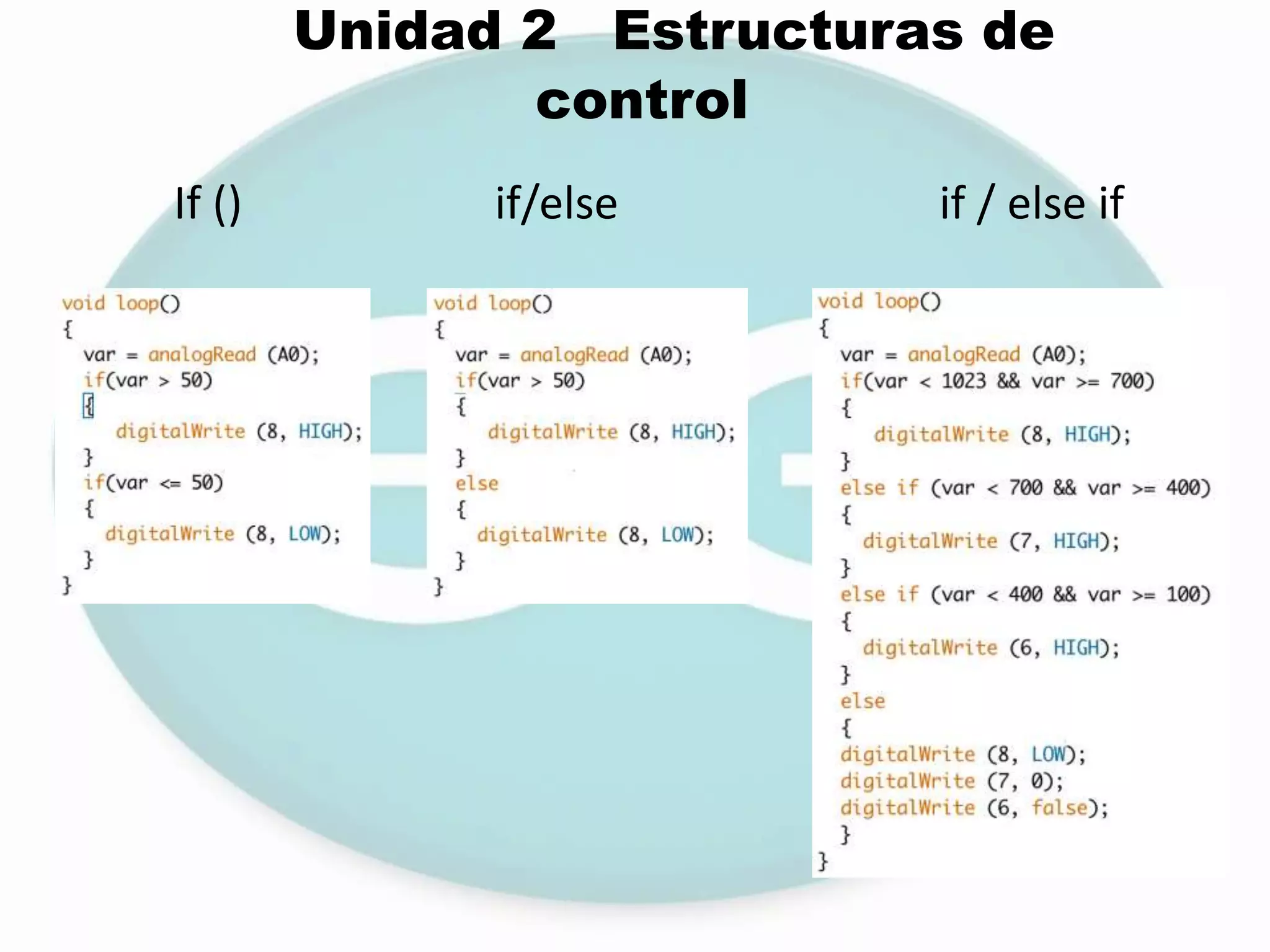 Estructuras de control | PPTX | Programming Languages | Computing