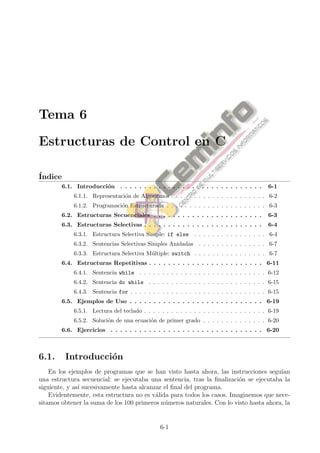 Estructuras de Control en Lenguaje C | PDF