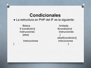 Estructuras de control en PHP | PPTX