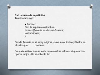 Estructuras de control en PHP | PPTX