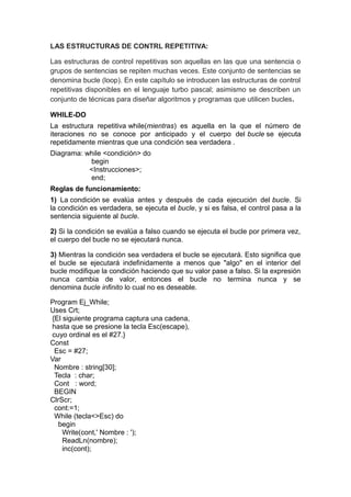 Estructuras de Control Repetitivo | PDF