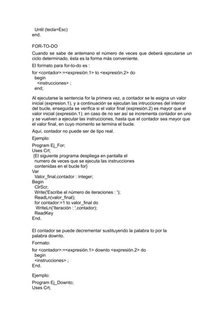 Estructuras de Control Repetitivo | PDF