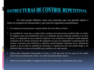 Estructuras de control repetitivo | PPT | Descarga Gratuita