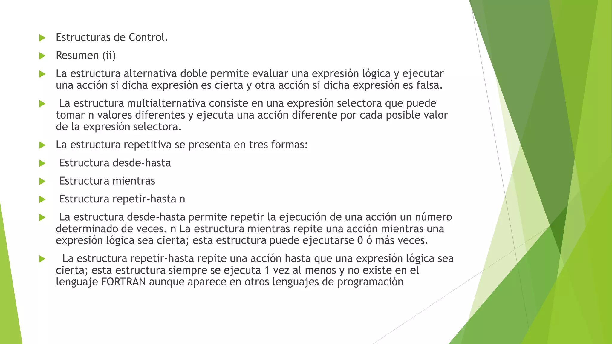 Estructuras de control secuencial | PPT