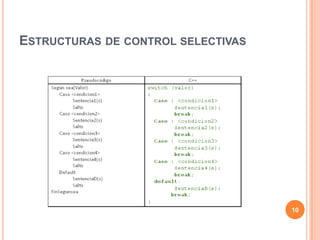 Estructuras de control selectivas | PPTX
