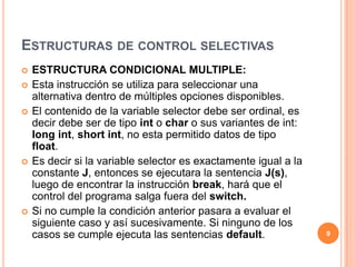 Estructuras de control selectivas | PPTX