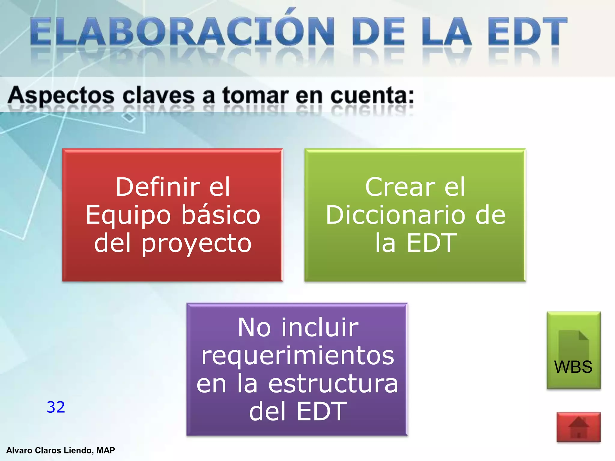 Estructuras detallada de trabajo edt | PPTX
