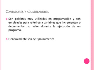 Estructuras iterativas y ejemplos propuestos | PPSX