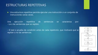 Estructuras repetitivas | PPTX | Programming Languages | Computing