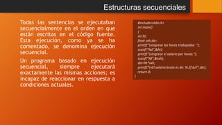 Estructuras secuenciales, selectivas e iterativas 01 | PPTX